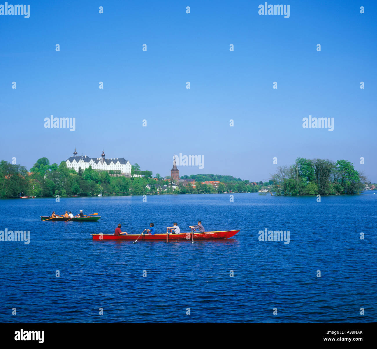Ploen Castle at Lake Ploen in Schleswig-Holstein in Northern Germany ...