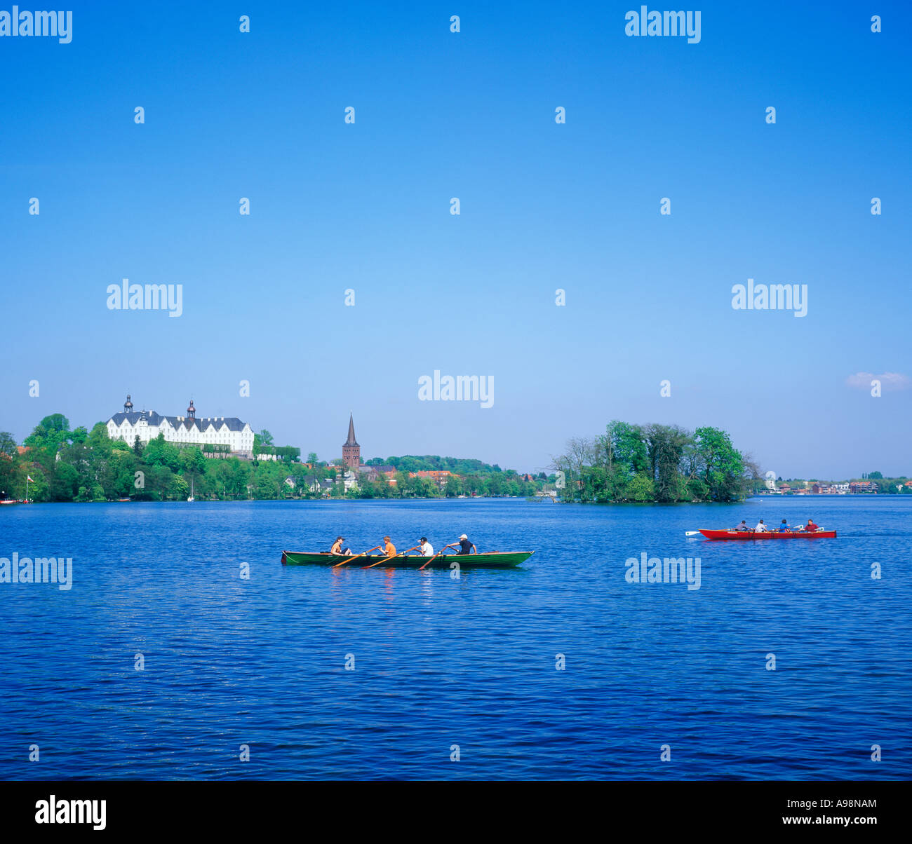Ploen Castle at Lake Ploen in Schleswig-Holstein in Northern Germany ...