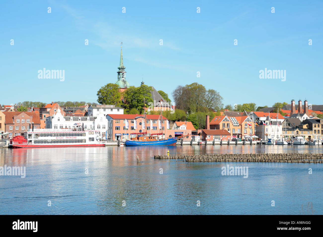 panoramic view of Kappeln and its famous herring fences at the Baltic ... panoramic view of Kappeln and its famous herring fences at the Baltic ...