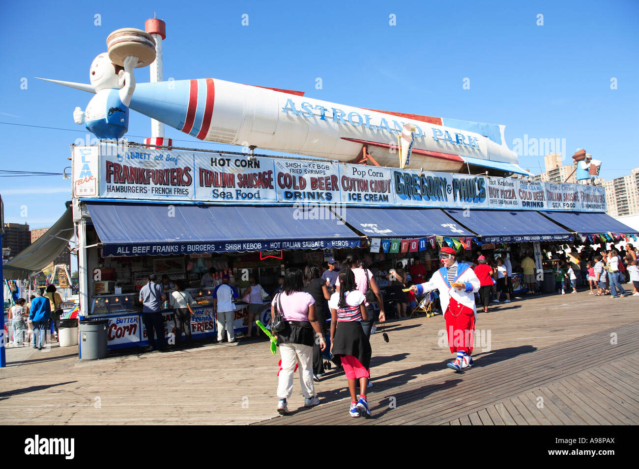Astroland amusement park food stall Coney Island Boardwalk Brooklyn New ...
