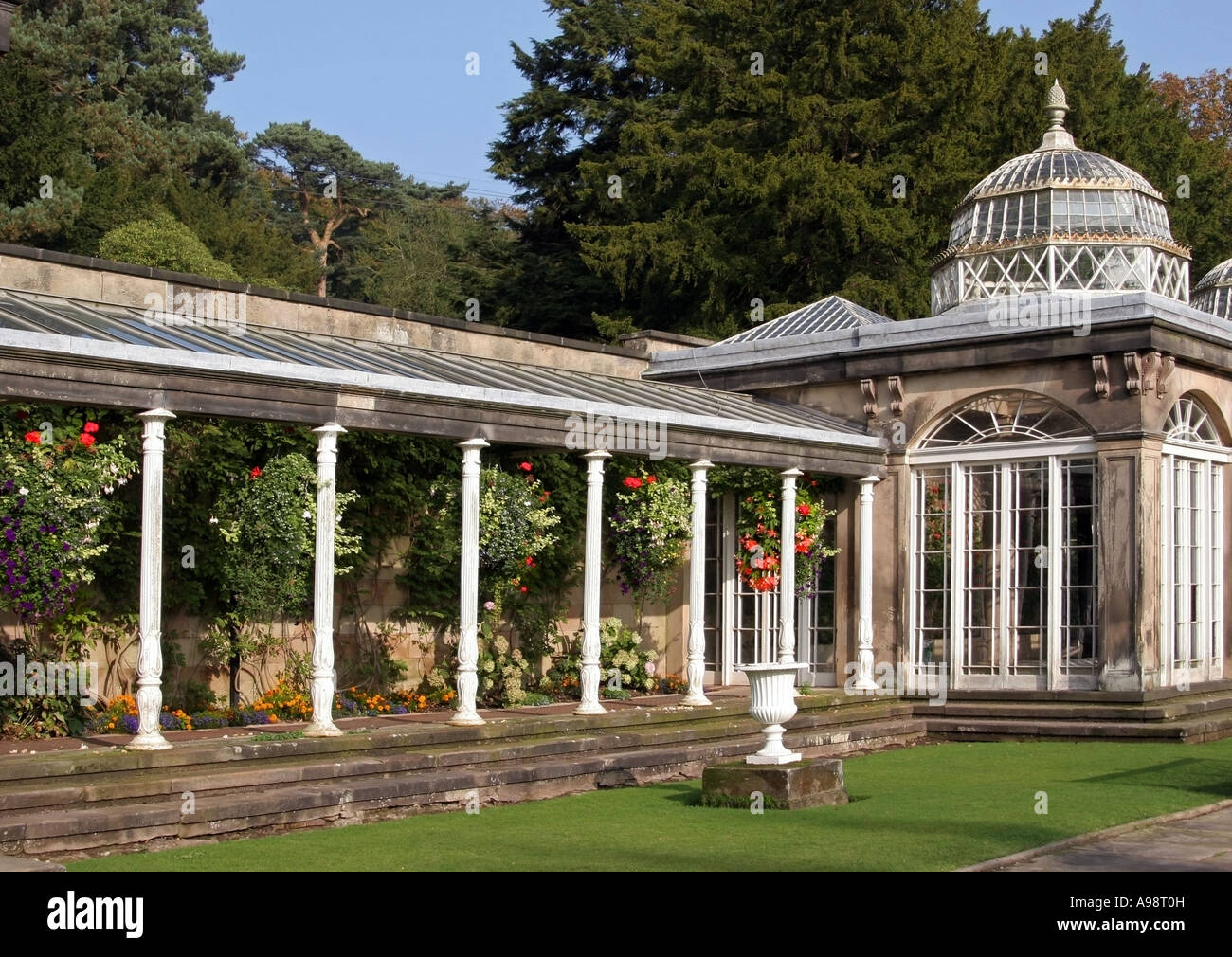 Old conservatory in Alton Towers at Staffordshire, England, UK Stock ...