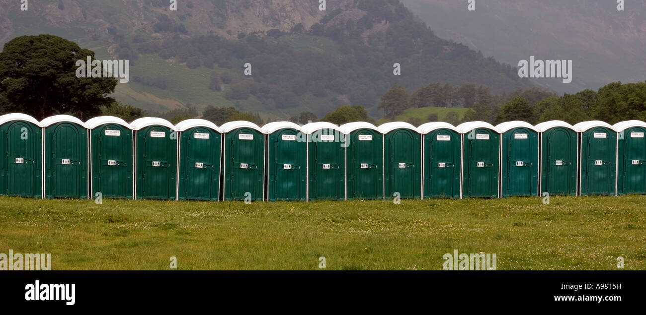 toilets lined up in a row at Lake District, England, UK Stock Photo - Alamy