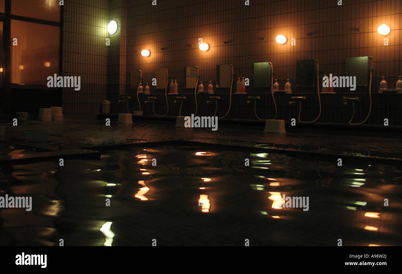 Interior of the onsen Yamagata Zao Stock Photo - Alamy