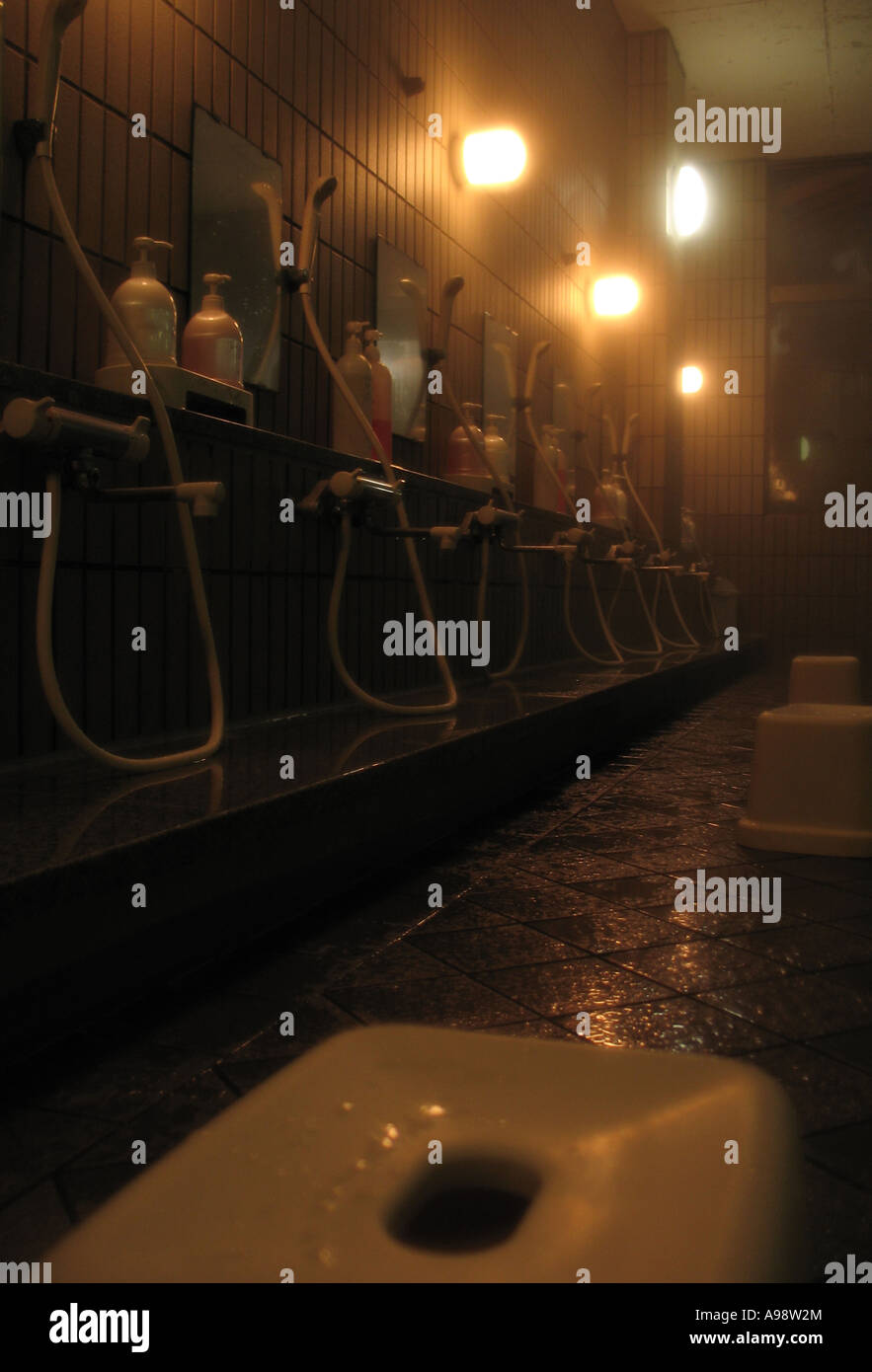 Interior of the onsen Yamagata Zao Stock Photo - Alamy