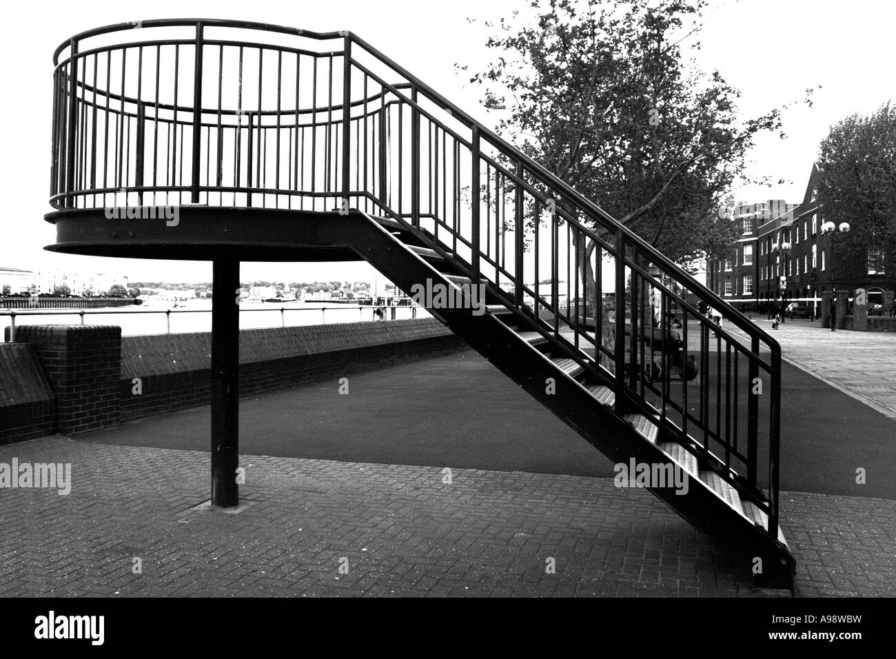 RIVER STAIRS. Platform located on Thames Path at Rotherhithe, South ...
