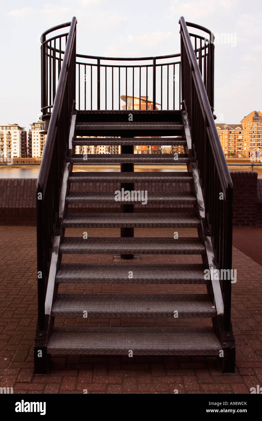 RIVER STAIRS. Platform located on Thames Path at Rotherhithe, South ...