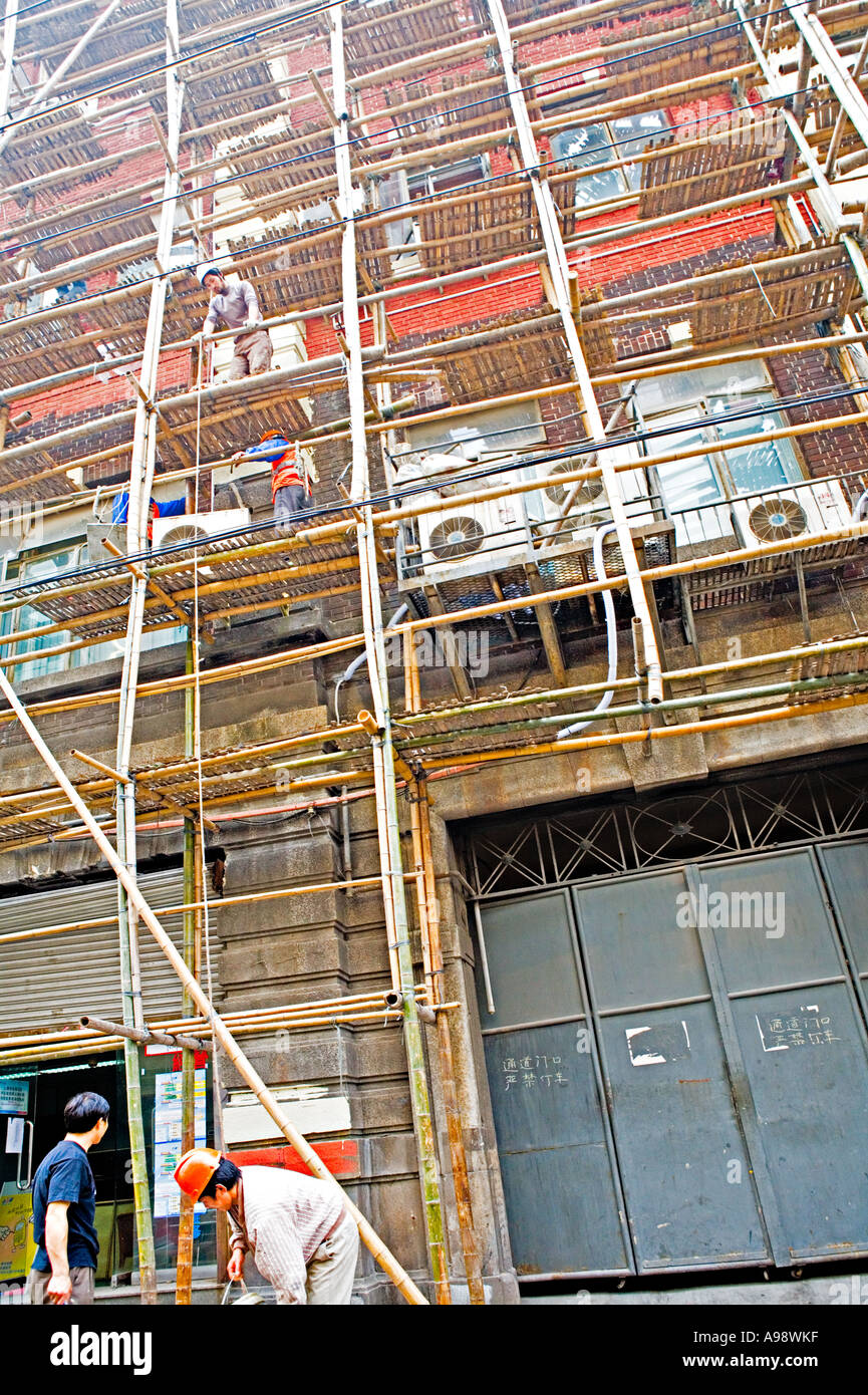 CHINA SHANGHAI Construction of modern high rise building in downtown ...