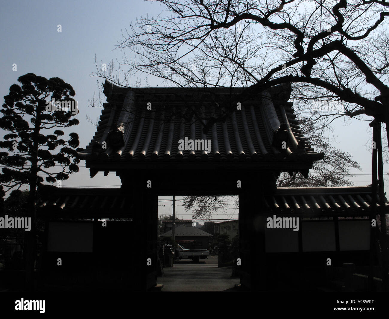 Temple in Sendai - main gate Stock Photo - Alamy