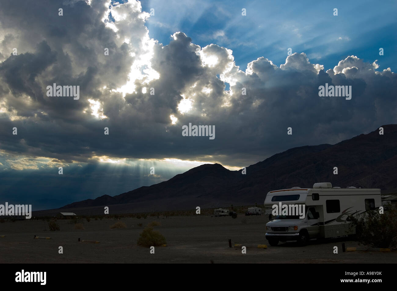 recreational vehicle parked in Death Valley National Park, California ...