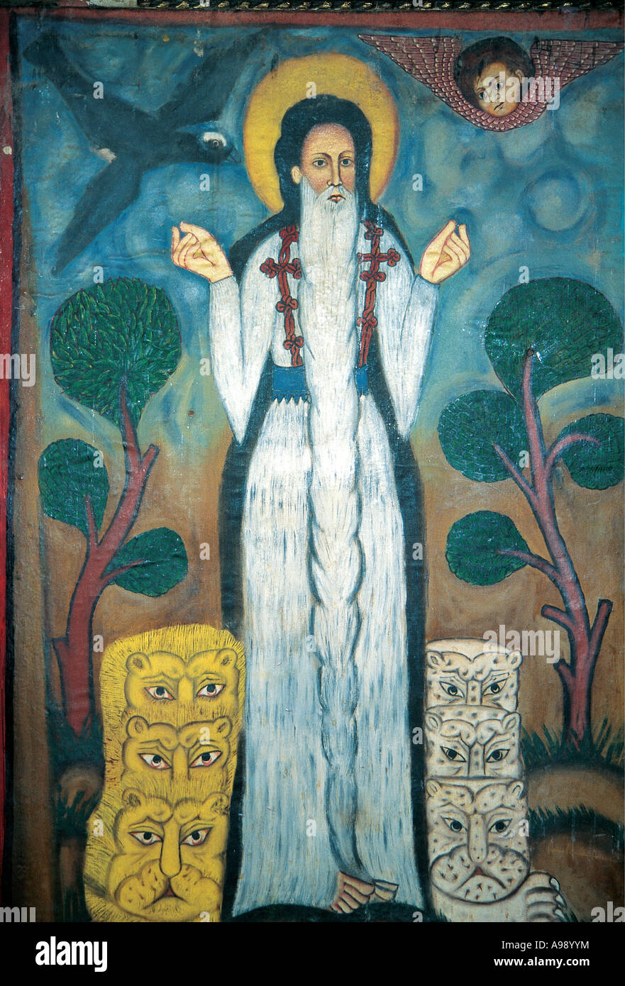 Fresco in the Raguel Church Entoto Hills Addis Ababa Ethiopia Stock ...