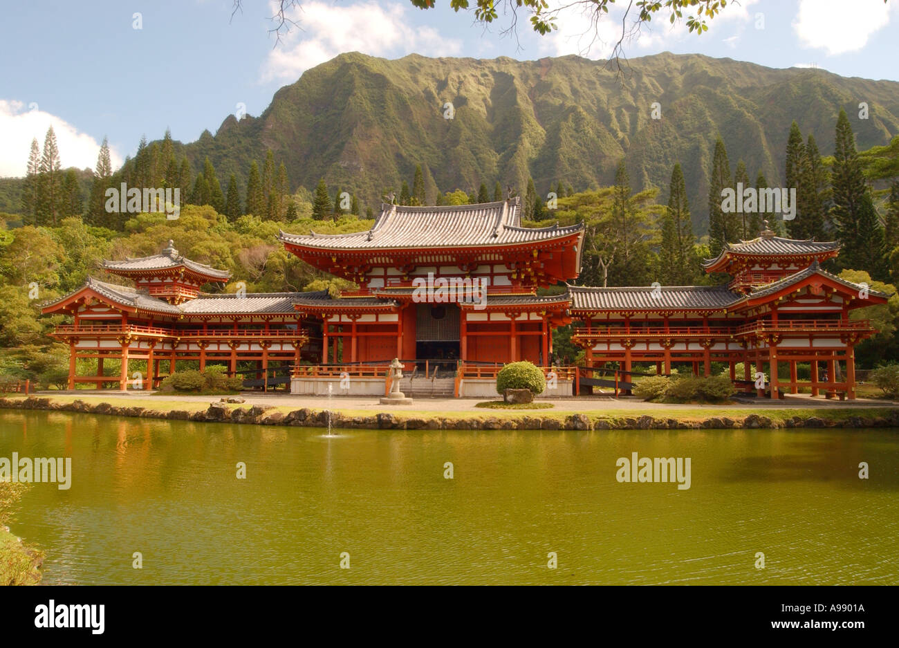 Buddhist temple on the island of Oahu Hawaii is a replica of the 900 ...
