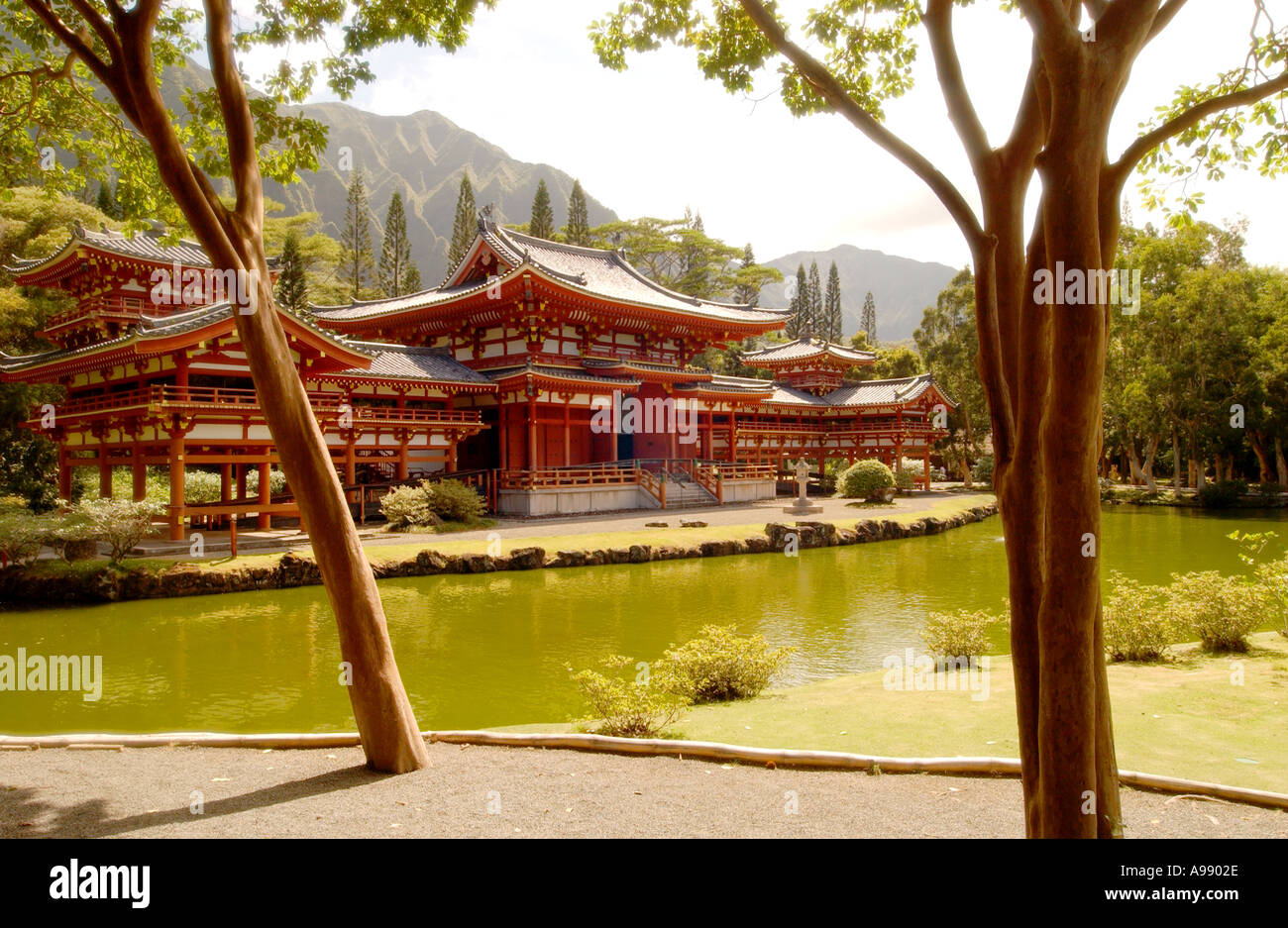 Buddhist temple on the island of Oahu Hawaii is a replica of the 900 ...