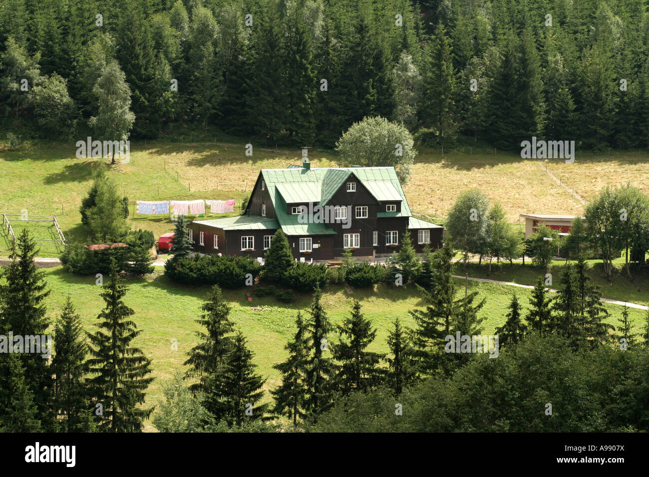 House in the Low Mountains Stock Photo - Alamy