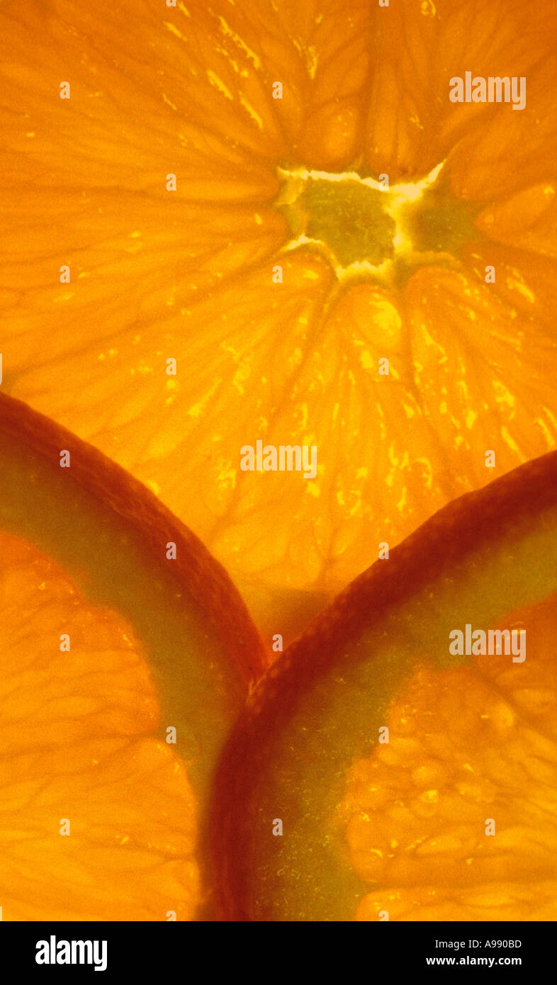 orange fruit cross section of slices Stock Photo - Alamy