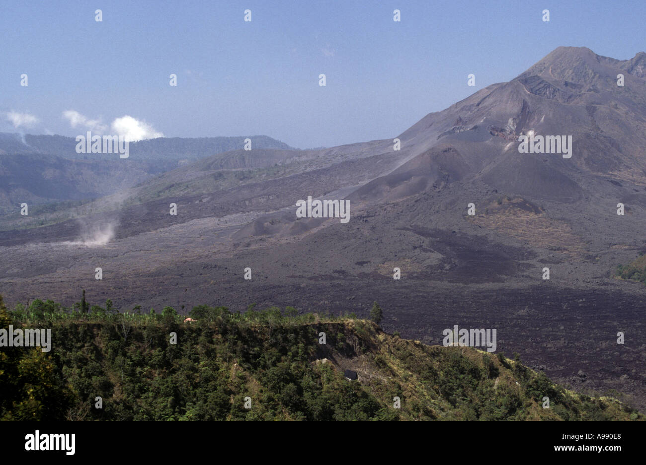 Bali volcano eruption post larva Stock Photo - Alamy