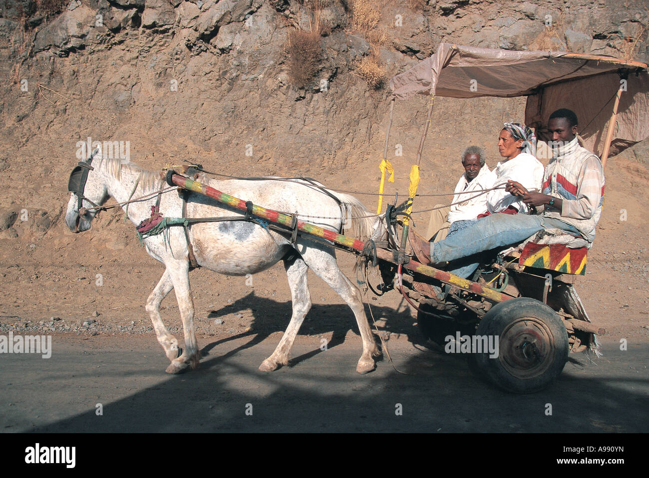 Gari or horse drawn cart taxi Gondar Ethiopia Stock Photo - Alamy