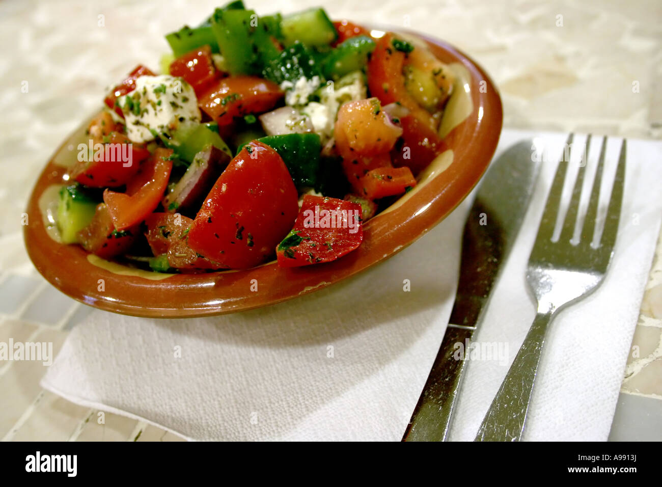 Salad in a Lebanese Restaurant Stock Photo - Alamy