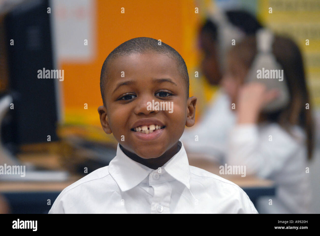 A smiling young "African American" school boy Stock Photo - Alamy