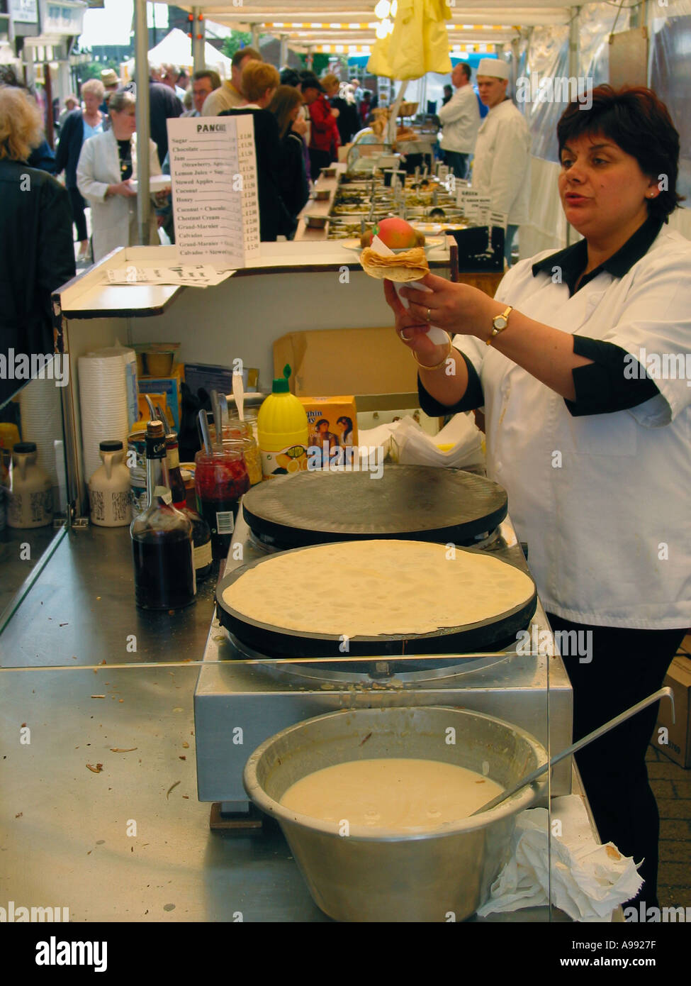 French Pancake Market Stall Stock Photo - Alamy