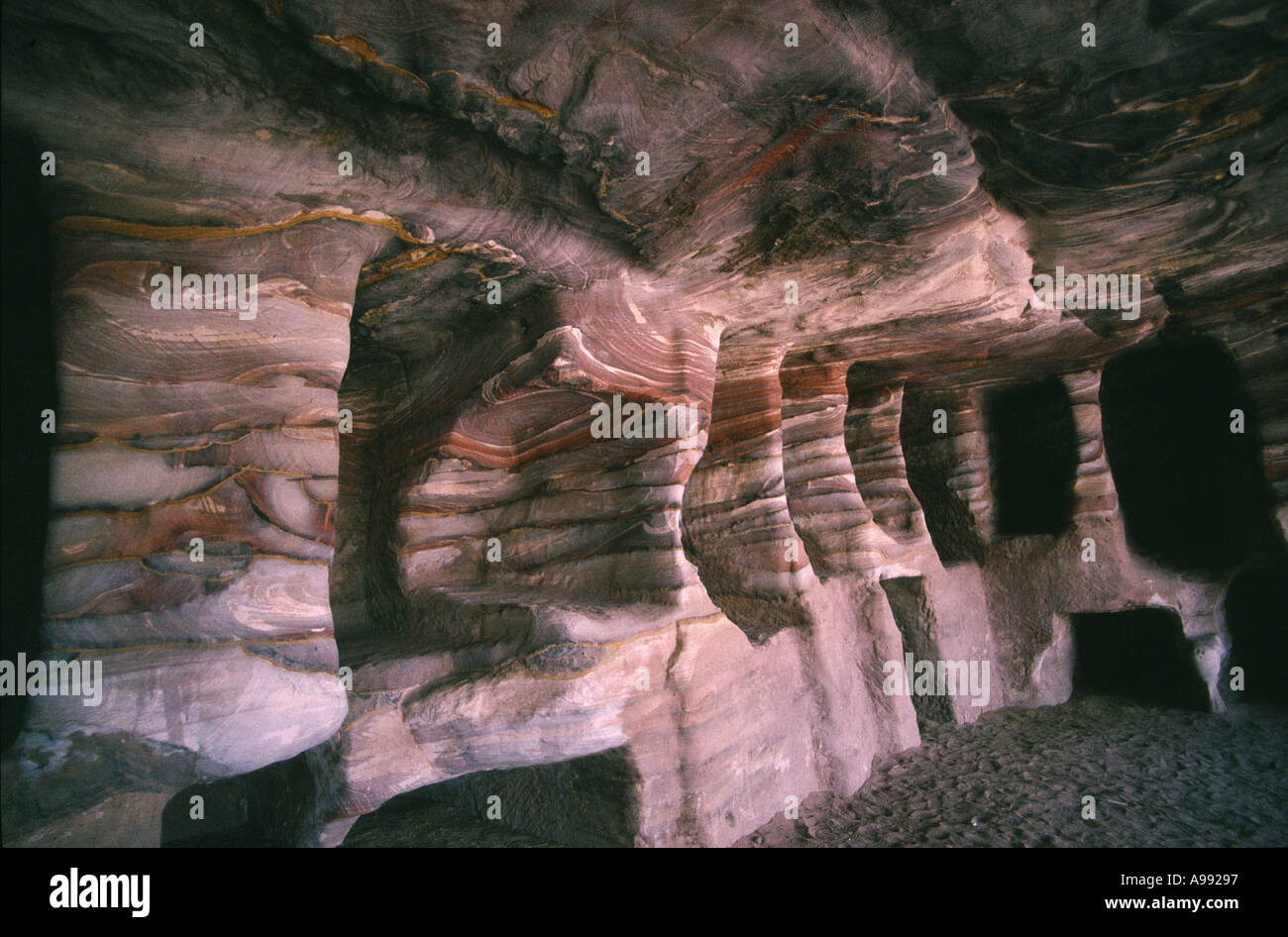 Caves Petra Jordan Stock Photo - Alamy