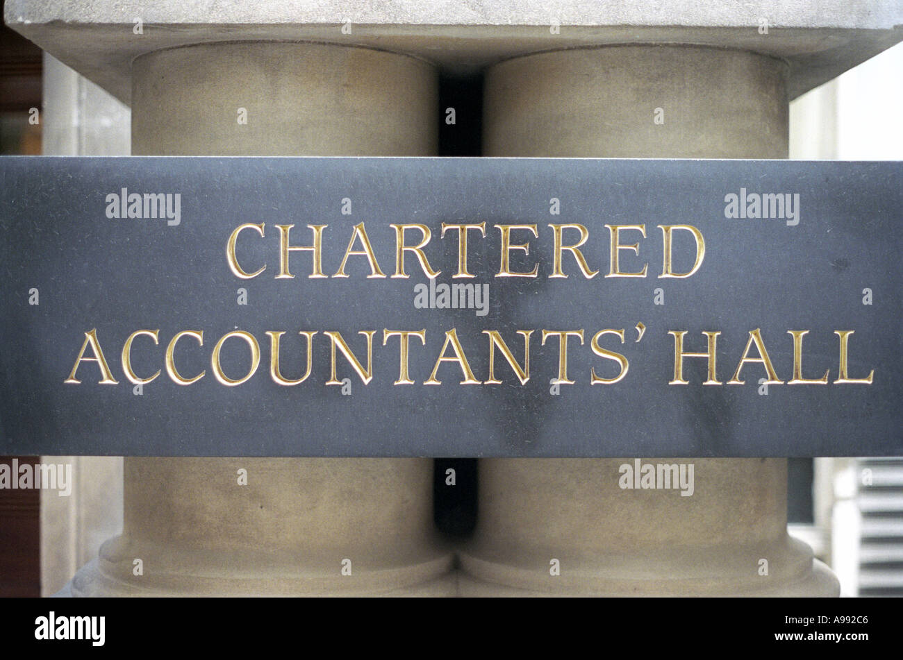 Chartered Accountants Hall sign close up Stock Photo - Alamy