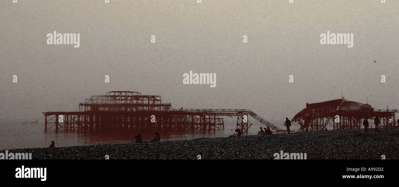 Brighton West Pier On Fire Stock Photos & Brighton West Pier On Fire ...