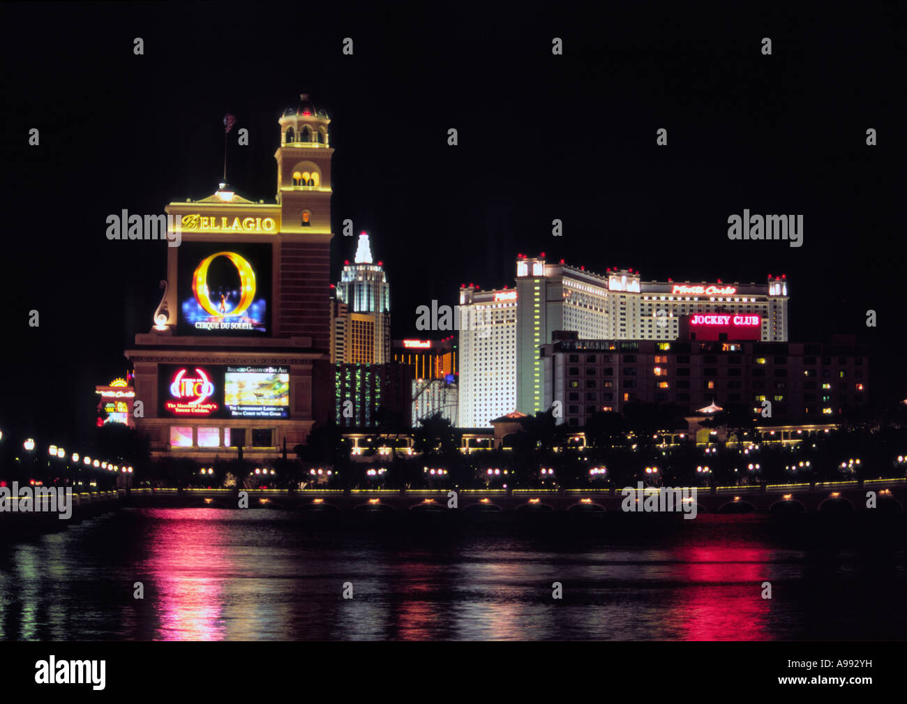 casinos at night in Las Vegas Nevada USA Stock Photo - Alamy