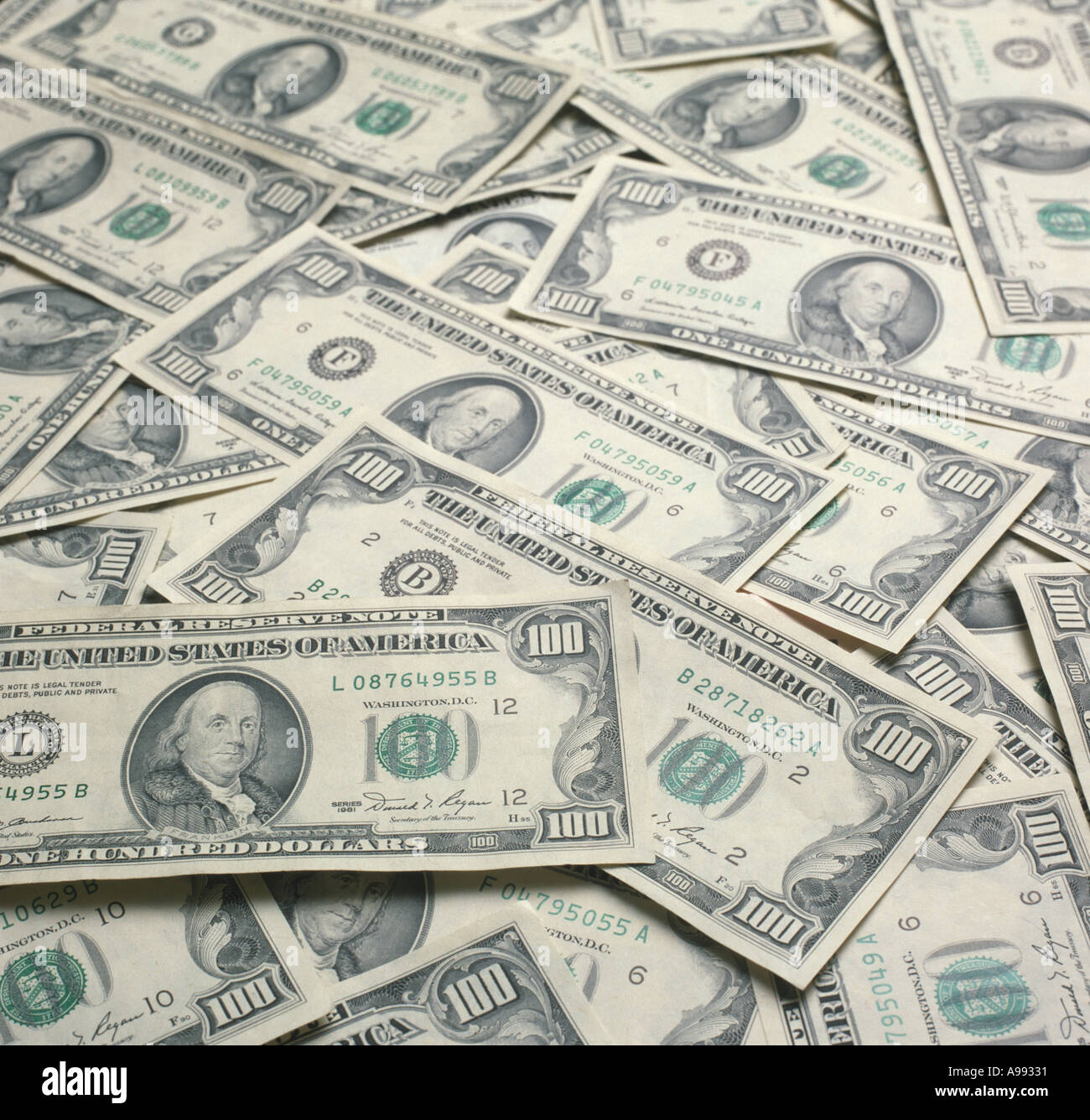 money collection of 100 dollar bills Stock Photo - Alamy