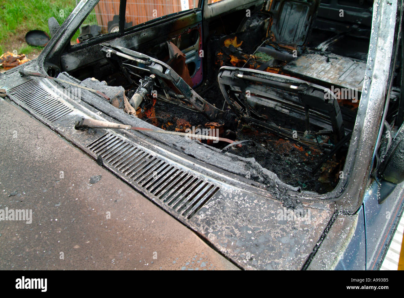 Burnt car interior hi-res stock photography and images - Alamy