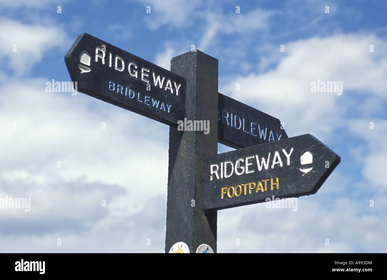 A signpost on the ridgeway national trail showing access as both ...