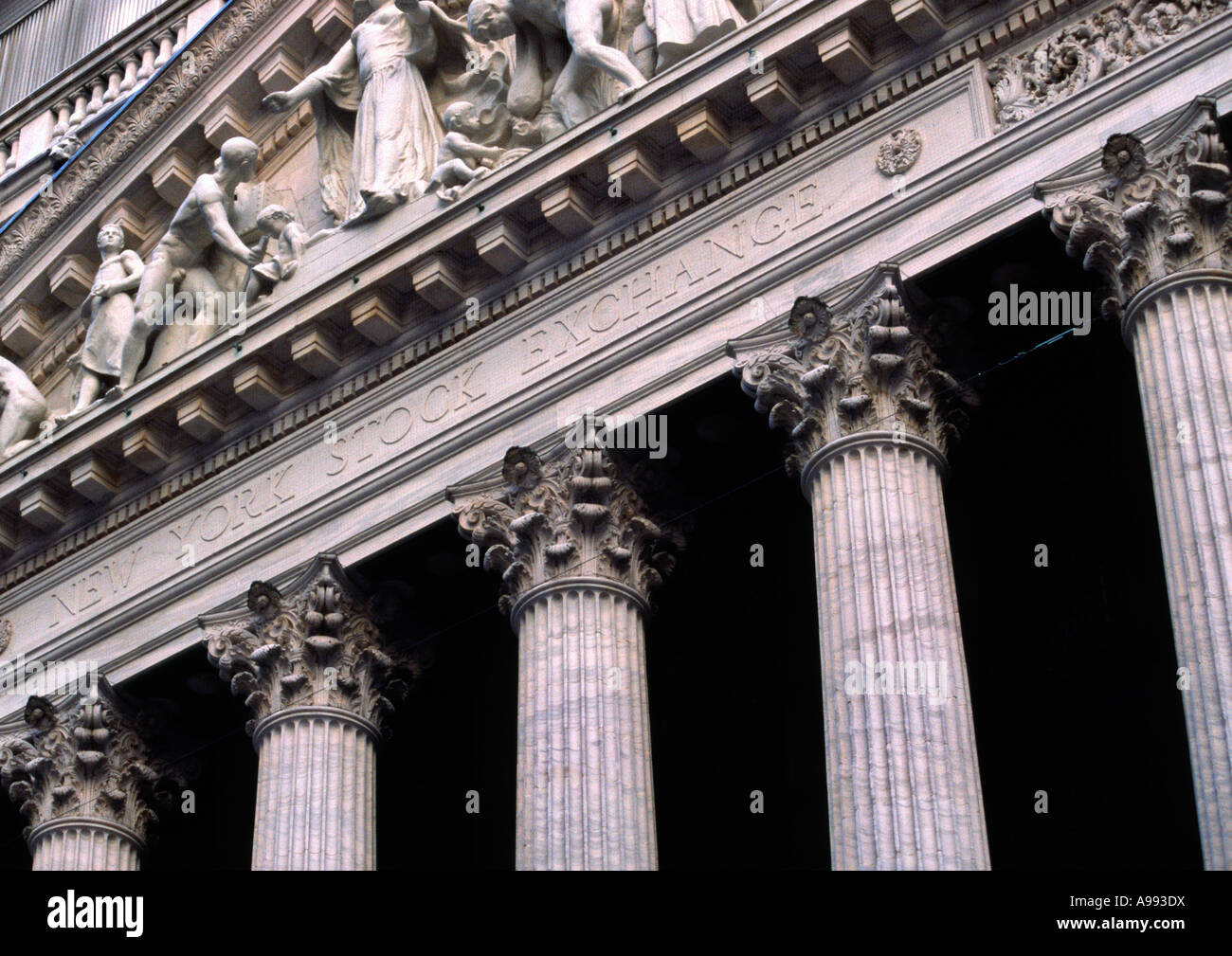 New York stock exchange in NYC USA pillars outside Stock Photo - Alamy