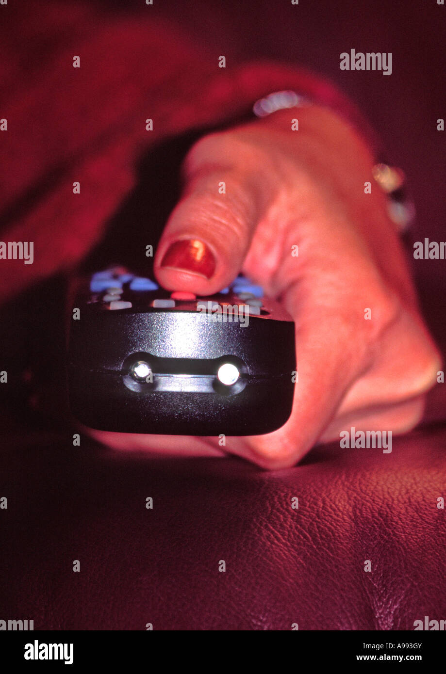 tv remote in hand Stock Photo - Alamy