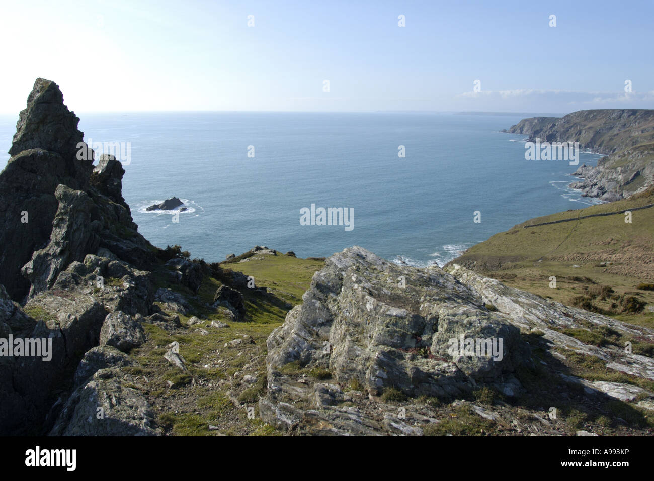 A view of the south west coast path between bolt head and bolt tail ...