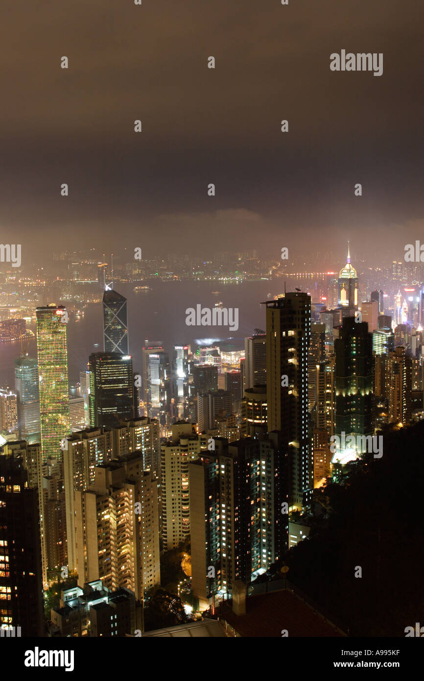 Night View of Hong Kong Skyline From Victoria Peak Hong Kong China ...