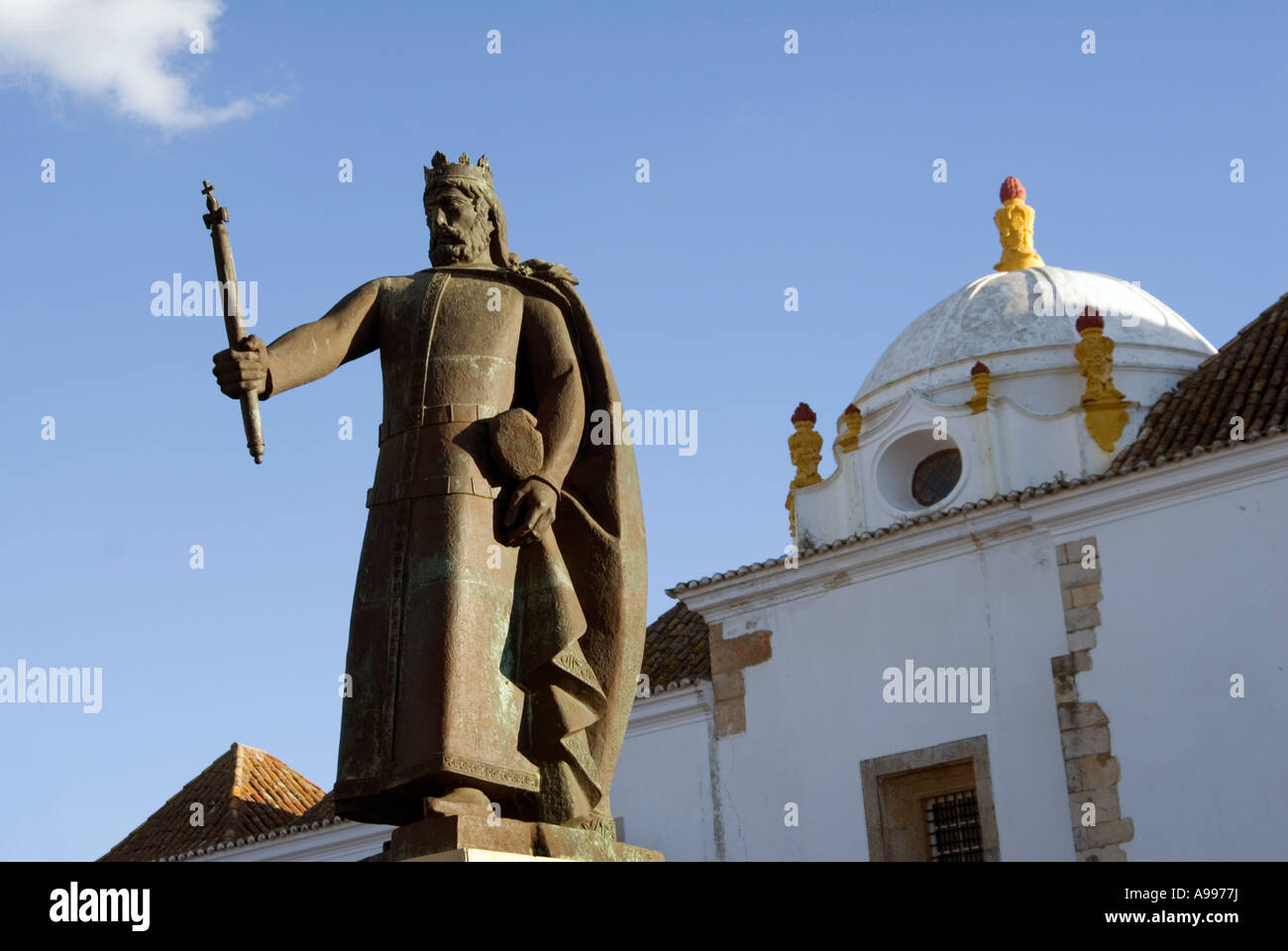 King Alfonso III in front of the archaeological museum Museu, Faro ...