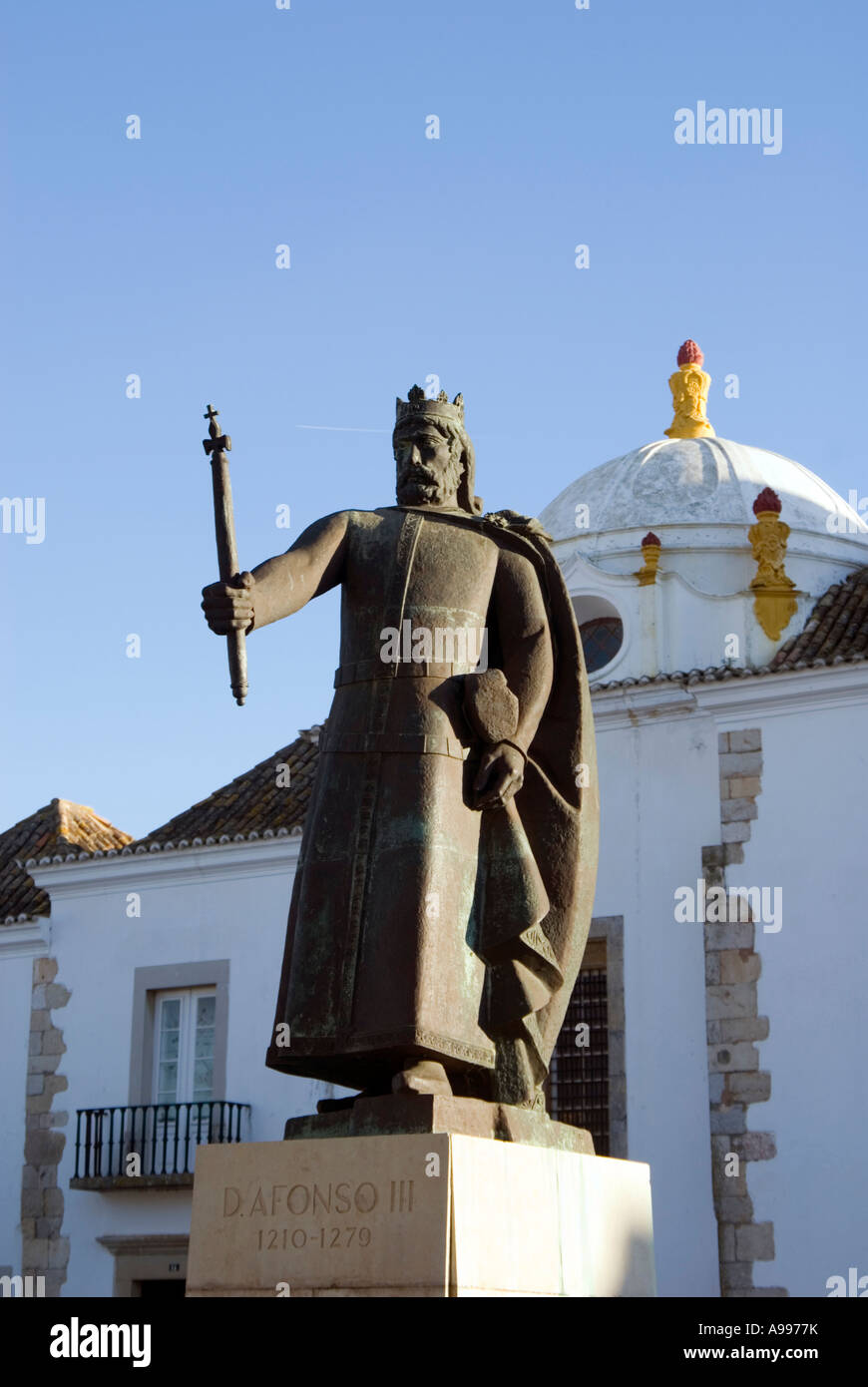 King Alfonso III in front of the archaeological museum Museu, Faro ...