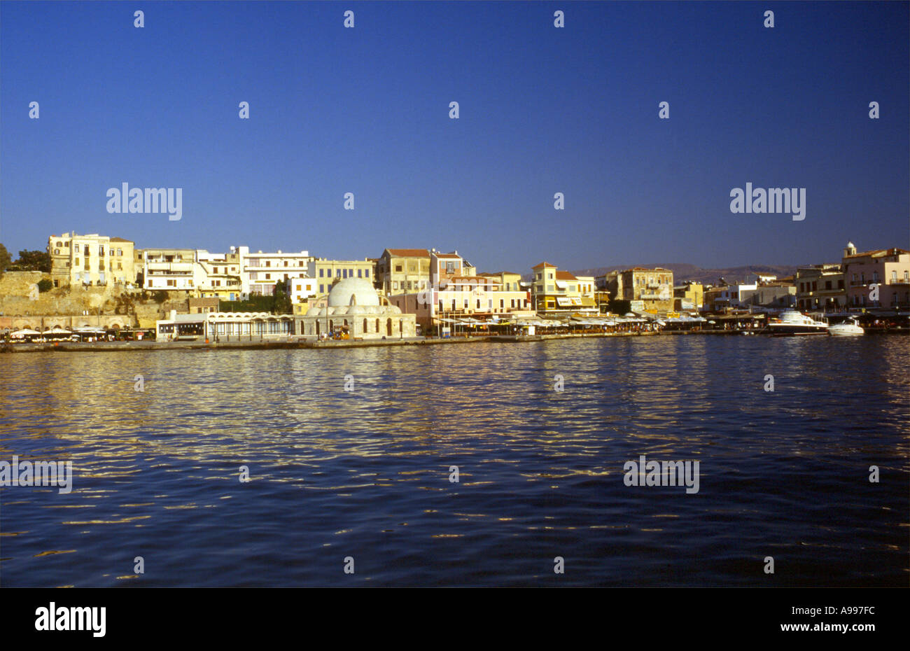 Chania Hania Xania Harbour Harbor Crete Greece EU European Union Europe ...