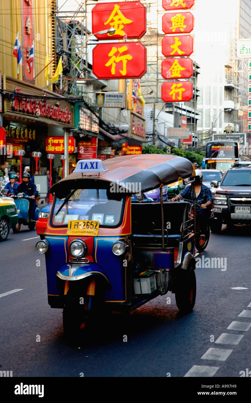 Common transportation in the cities of Thailand are the colorful Tuk ...