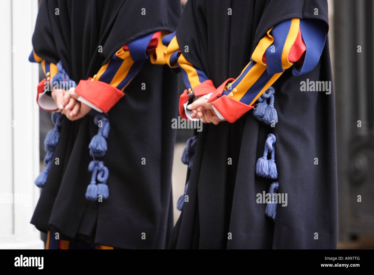 Swiss Guards at St. Peter's Square in Vatican City, Rome, Italy Stock ...