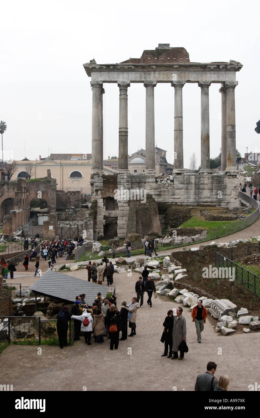The Temple of Saturn in the Roman Forum Foro Romano in Rome, Italy ...