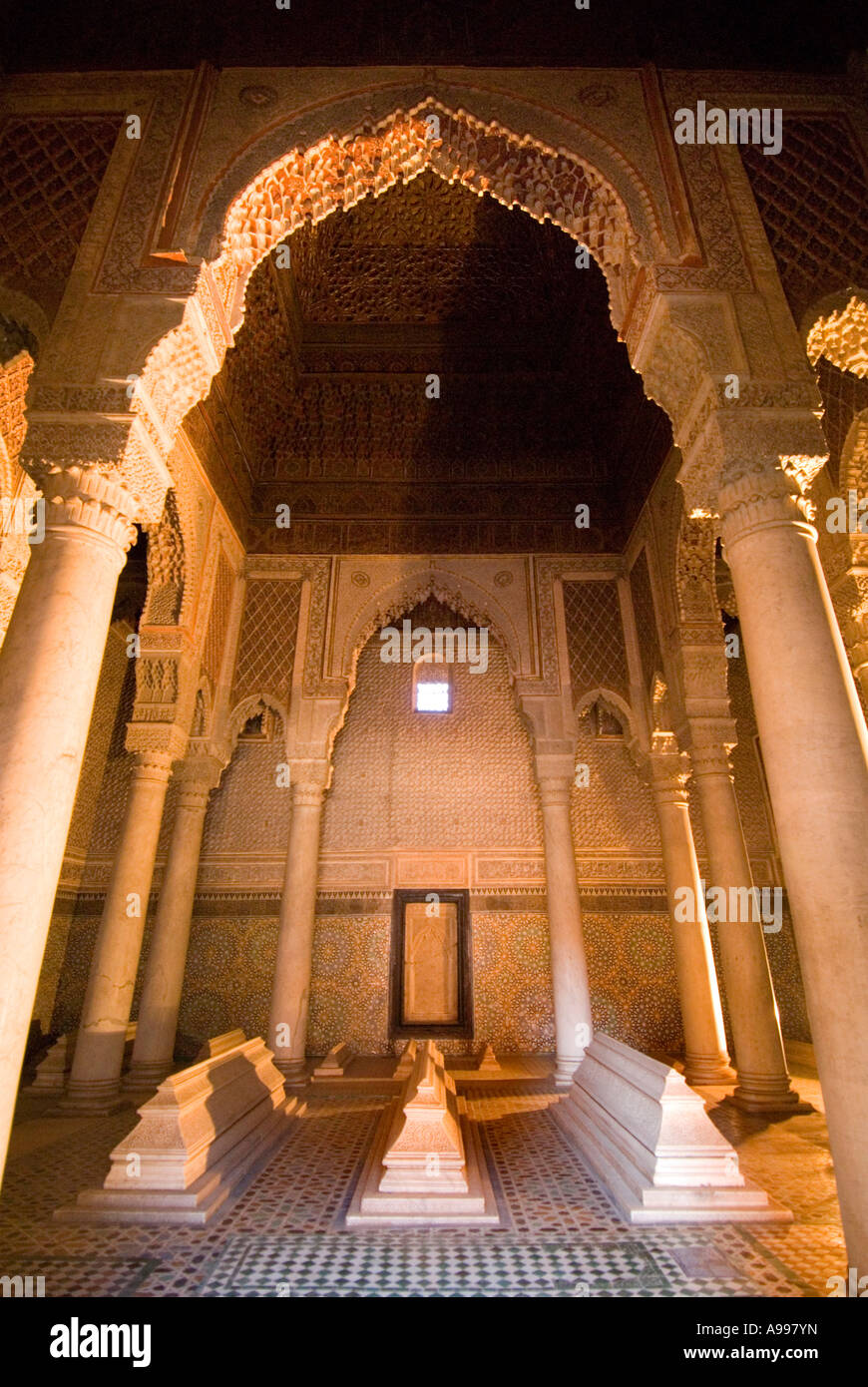 Hall of Twelve Columns at the Saadian Tombs in Marrakesh. Morocco Stock ...