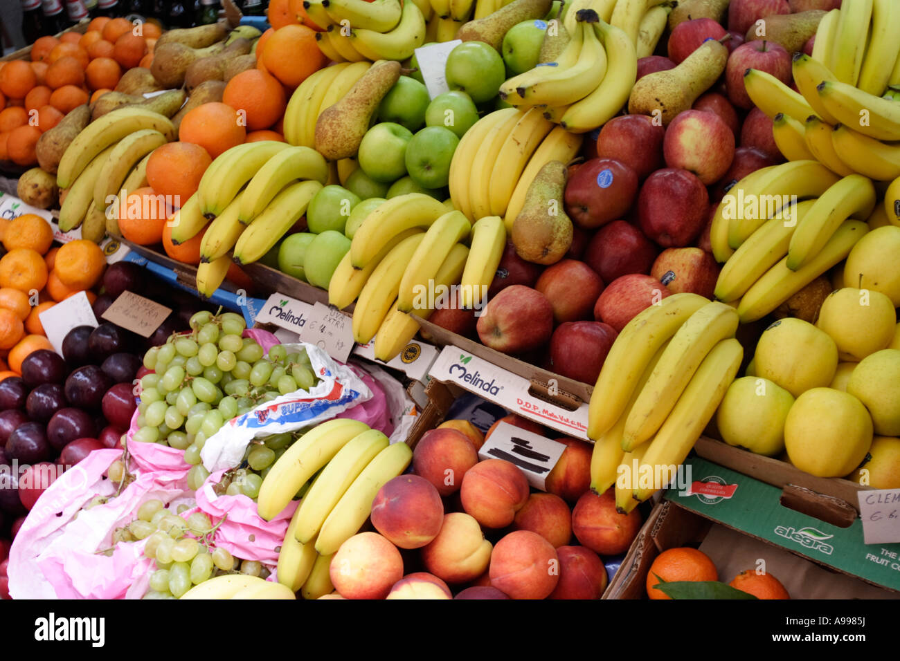 A fruit stall in central Rome, Italy, Europe Stock Photo - Alamy