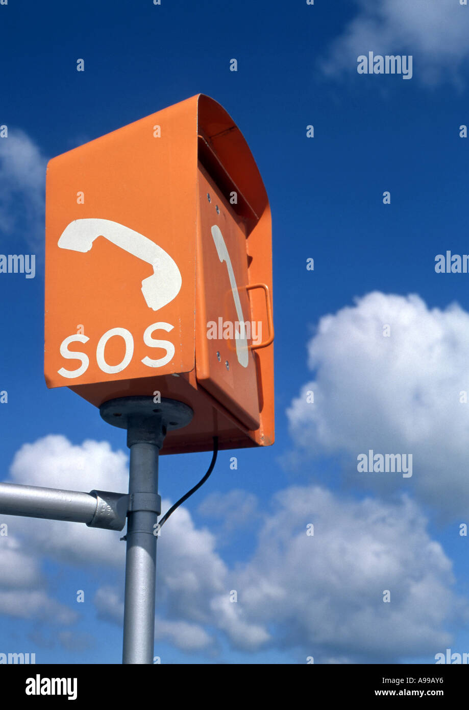 sos emergency phone point Stock Photo - Alamy