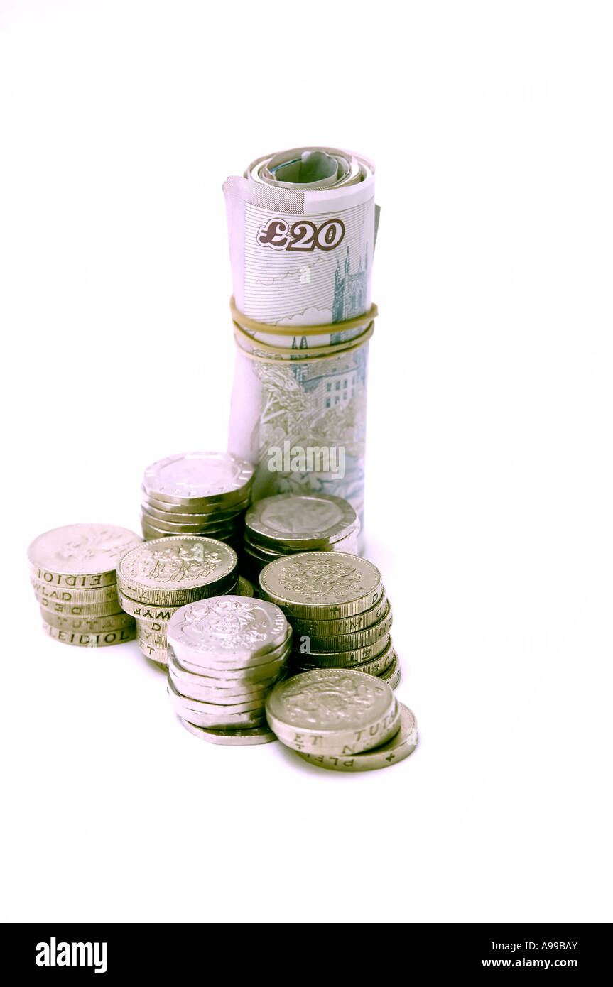 Notes and coins Stock Photo - Alamy