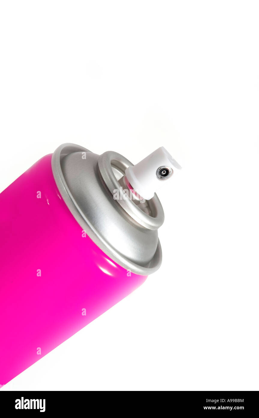 Pink aerosol can Stock Photo - Alamy