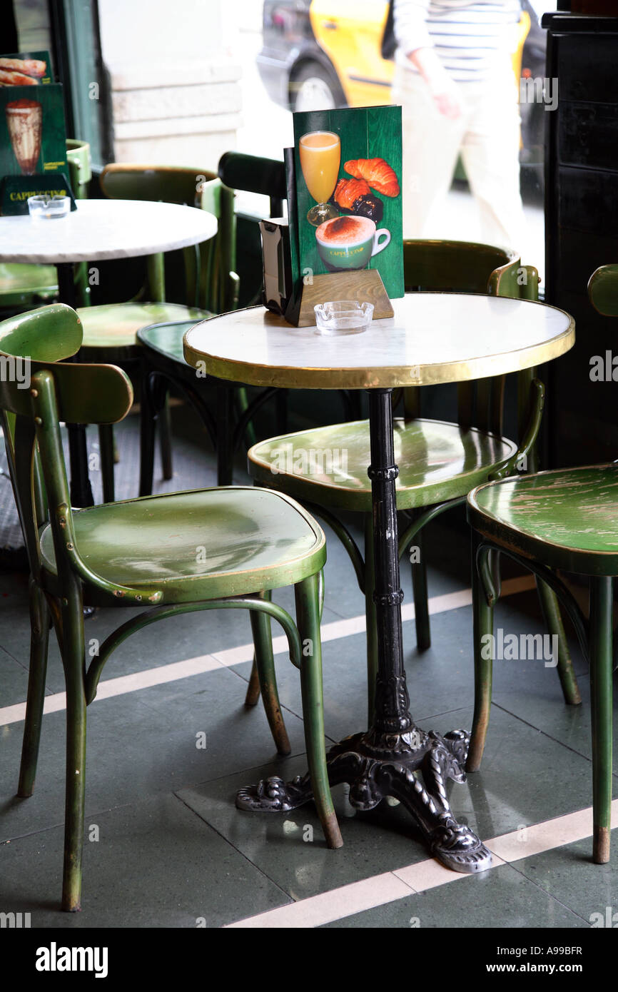 chairs and tables inside a cafe restaurant, Europe Stock Photo - Alamy