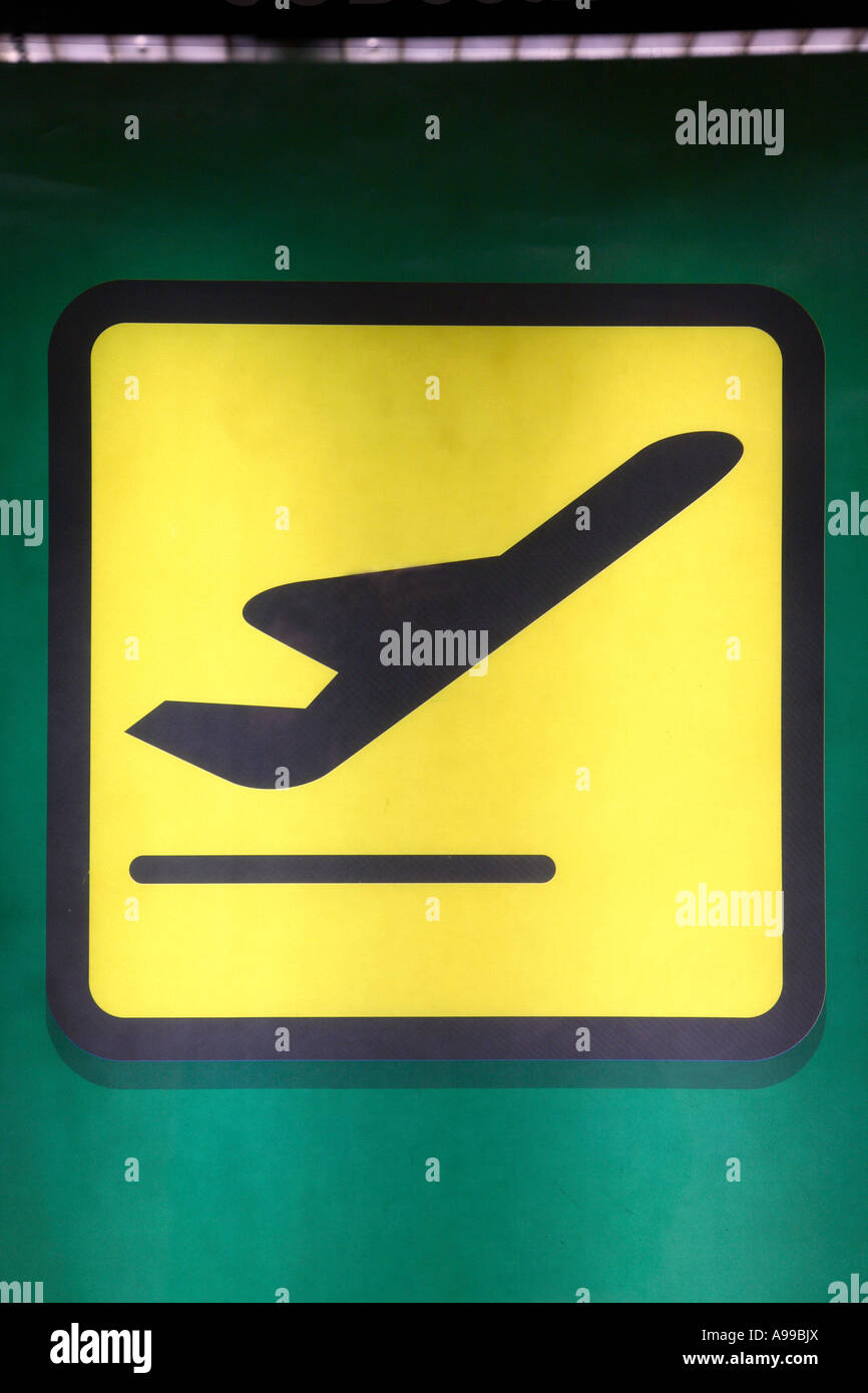 airplane take off sign board in an international airport Stock Photo ...