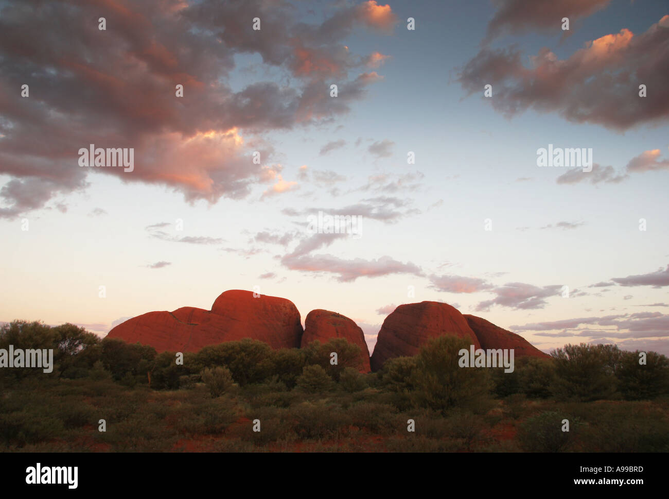 Sunset at Kata Tjuta in the Northern Territory Australia Stock Photo ...