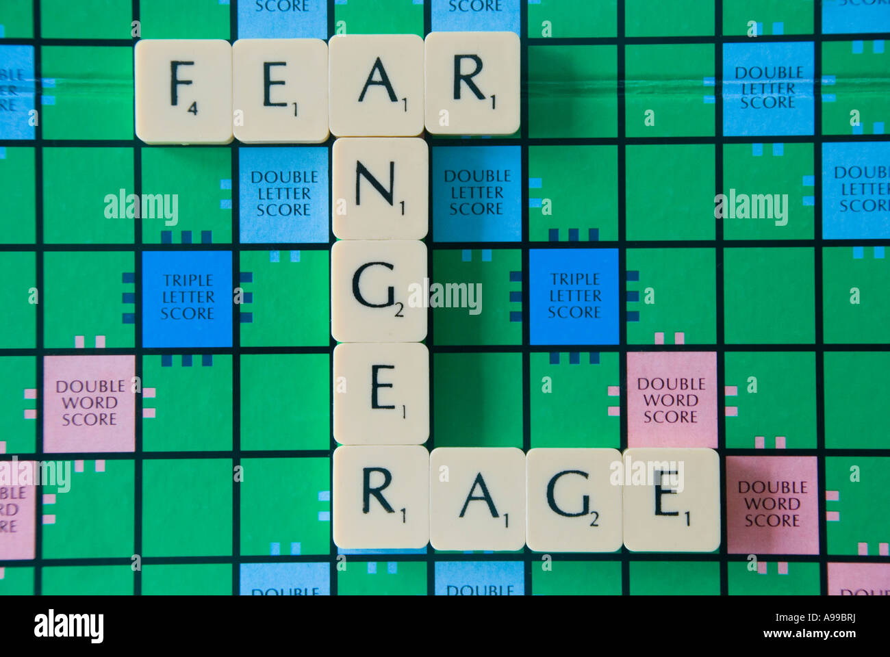 Scrabble letters spelling out emotional concepts Stock Photo - Alamy