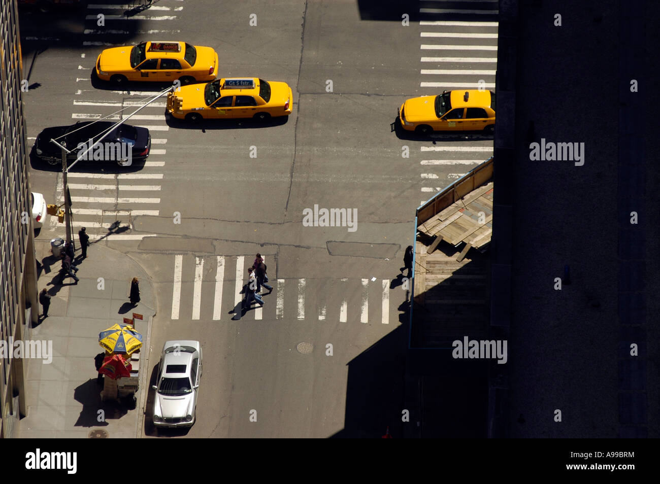 Lower Manhattan intersection aerial Stock Photo - Alamy